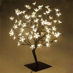 Holiday | 23inch 9 Leds Cherry Blossom Tree Lights Desk Top Bonsai Tree ...